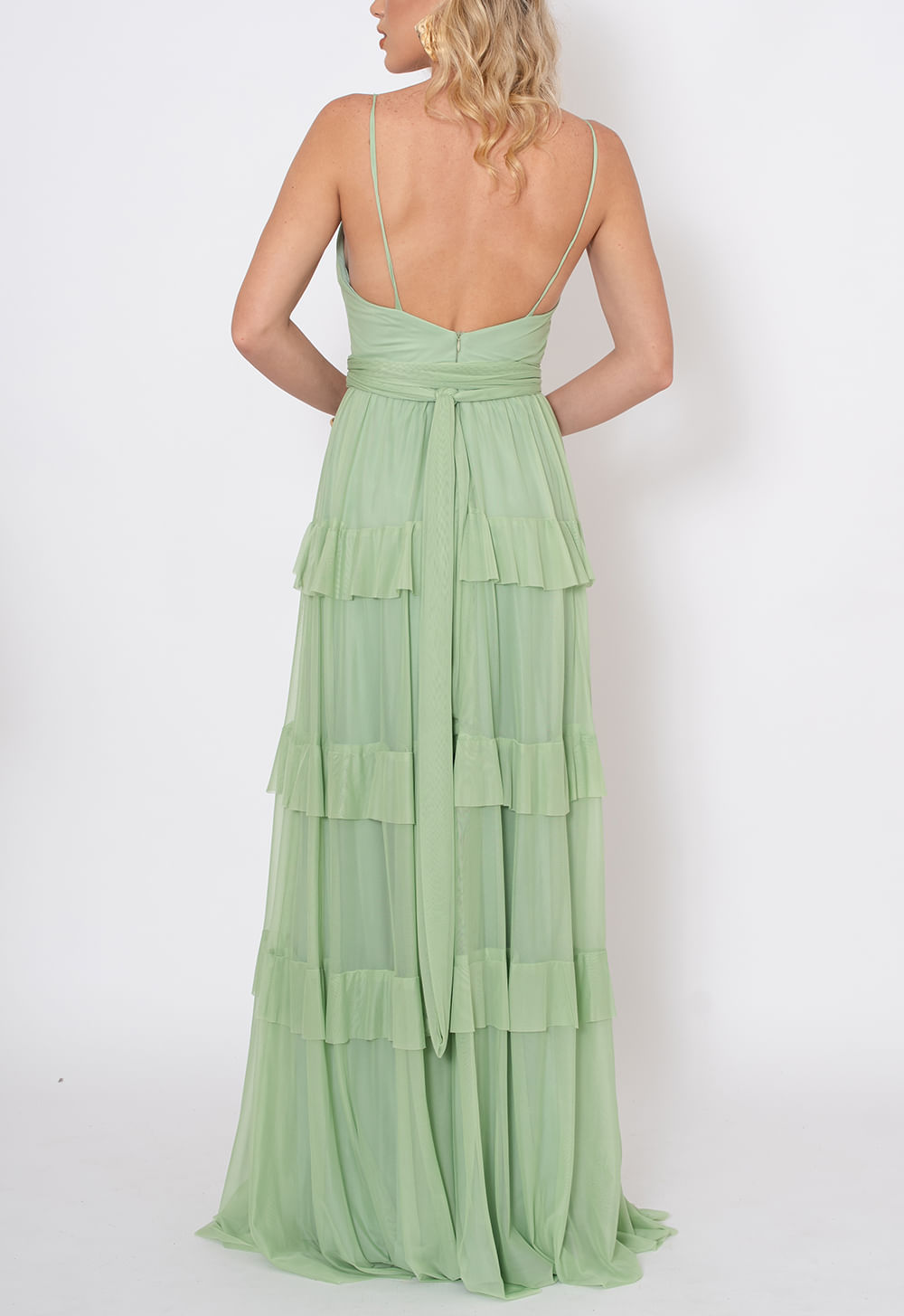 Vestido Fiorela longo Powerlook - verde oliva - powerlook